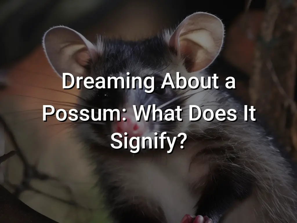 Dreaming About a Possum: What Does It Signify? - Symbol Genie
