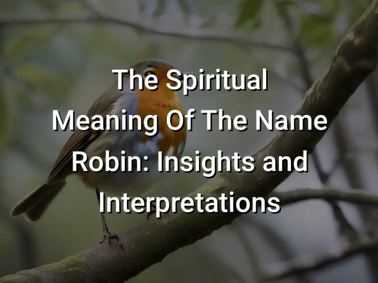 The Spiritual Meaning Of The Name Robin: Insights and Interpretations ...