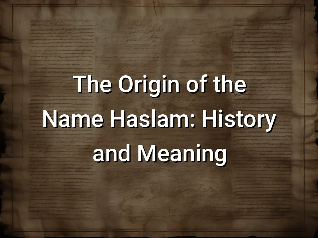 The Origin of the Name Haslam: History and Meaning - Symbol Genie