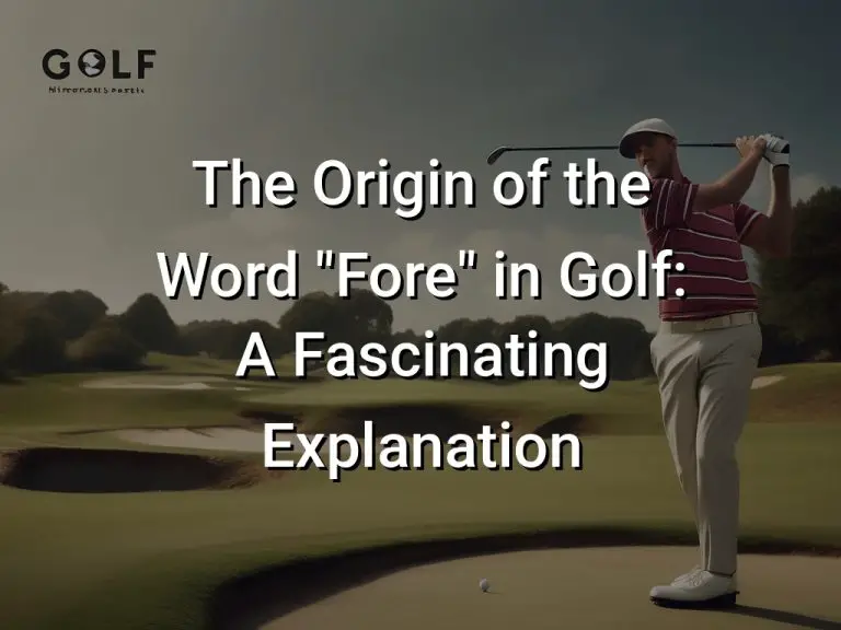 The Origin of the Word "Fore" in Golf: A Fascinating Explanation ...